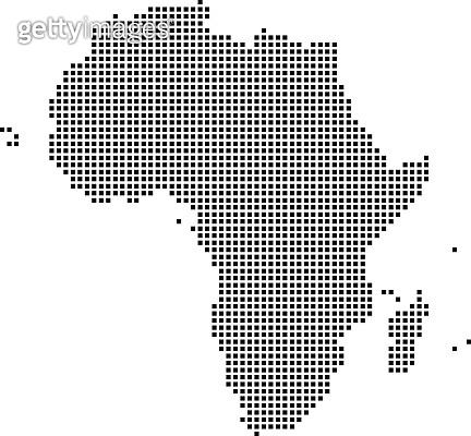 Highly detailed Africa map dots, dotted Africa map vector outline ...