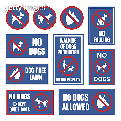 no dogs allowed labels, dog restriction signs 이미지 (898204720) - 게티이미지뱅크