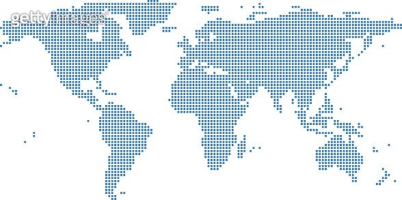 World map dots vector outline illustration background. Dotted World map ...