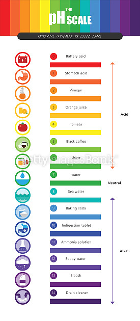 The pH scale Universal Indicator pH Color Chart diagram 이미지 (813656012 ...