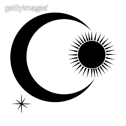 sun and moon shapes 이미지 (888072580) - 게티이미지뱅크