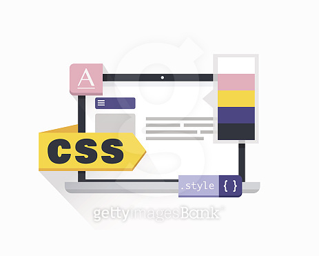 CSS script code, developer web concept.Software coding, programming ...