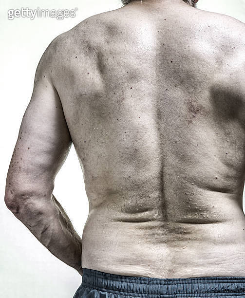 Real Body Senior Man Back Sweating After Gym Workout 이미지 (638610872 ...