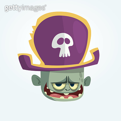 Vector illustration of Cartoon Pirate zombie head. Halloween zombie 이미지 ...