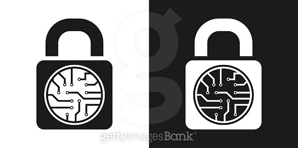 Vector electronic lock icon. Two-tone version (641944896) 일러스트, 무료 일러스트 ...