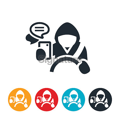 Teenager Texting Driving Icon 이미지 (854607972) - 게티이미지뱅크