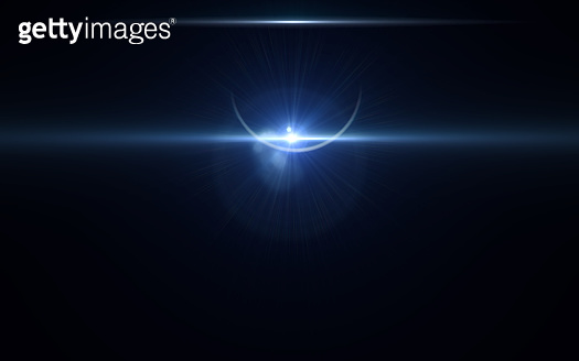 lunar eclipse moon light flare in space background.Abstract digital ...