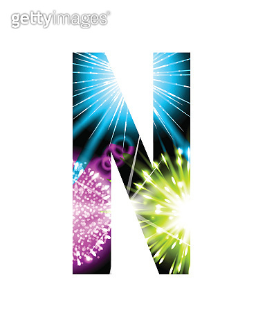 Sparkler firework letter isolated on white background. Vector design ...