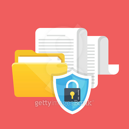 Data protection, file security and access rights concepts. Folder ...