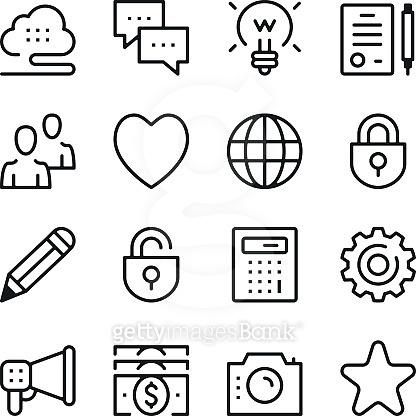 Business line icons set. Modern graphic design concepts, simple outline elements collection ...