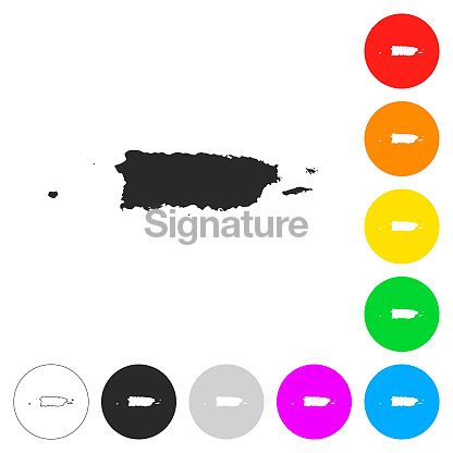 Puerto Rico map - Flat icons on different color buttons (862301892 ...