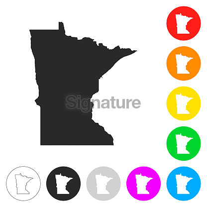 Minnesota map - Flat icons on different color buttons 이미지 (862285972 ...