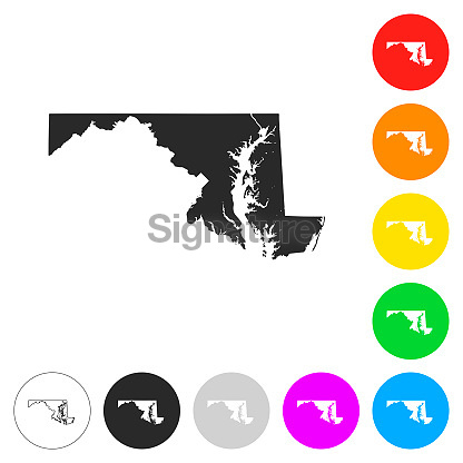 Maryland map - Flat icons on different color buttons 이미지 (862282502 ...