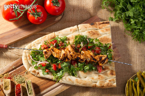 Turkish And Arabic Traditional Ramadan Shish Grilled Chicken Wrap with ...