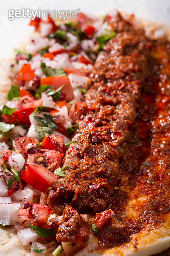 Turkish and Arabian Traditional Adana and Urfa kebab, minced meat kebab ...