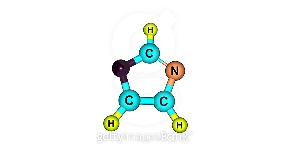 Oxazole molecular structure isolated on white 이미지 (693678050) - 게티이미지뱅크