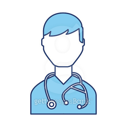 blue doctor character cartoon (691829846) - 게티이미지뱅크