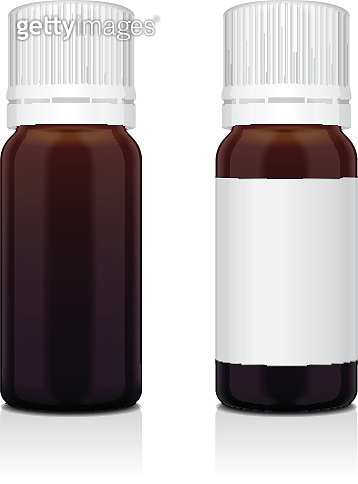 Realistic essential oil brown bottle set. Mock up bottle cosmetic or ...