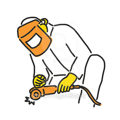 Labor. Builder and worker in various poses. hand drawn. line drawing ...