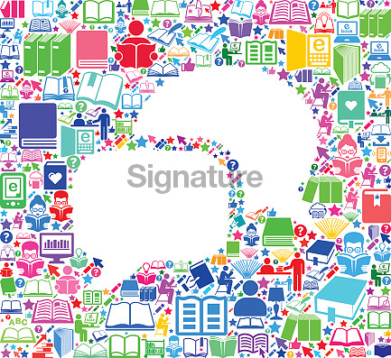Chat Reading Books and Education Vector Icons Background 이미지 (689685248 ...