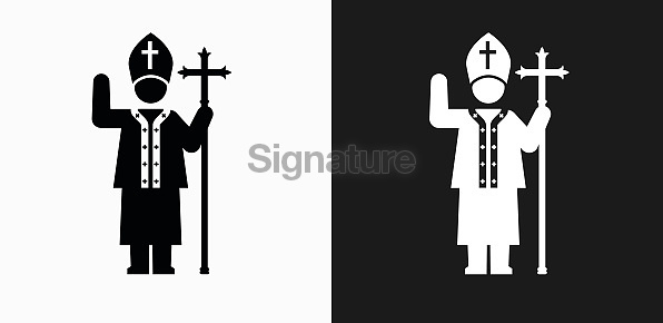Pope Icon on Black and White Vector Backgrounds 이미지 (842274284) - 게티이미지뱅크