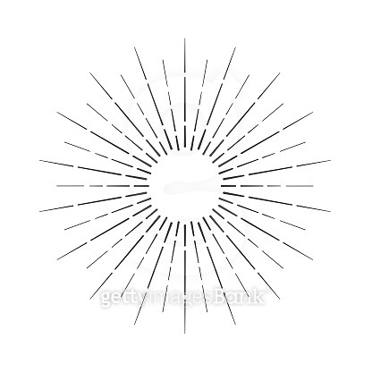 Sun rays hand drawn, linear drawing 이미지 (683656698) - 게티이미지뱅크