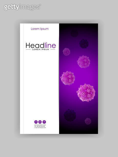 A4 Medical, scientific, academic journal cover design with bacteria ...