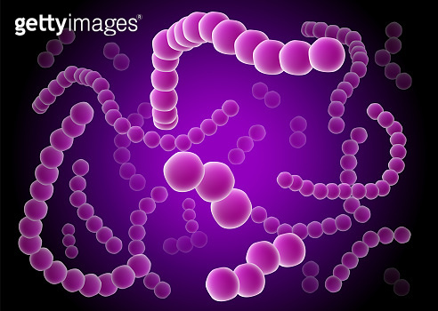 Colony of bacterial cells. Velvet luminescence, Purple Virus, flagellum ...