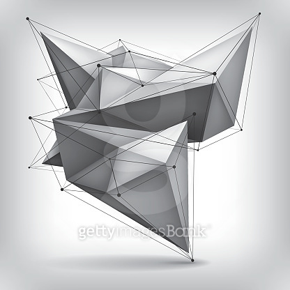 Geometric shape, lines and points, abstraction low polygons object 이미지 ...
