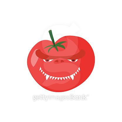 Angry Tomato. Aggressive red vegetable. Dangerous fruit 이미지 (684686116 ...