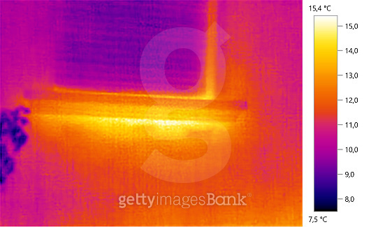 Thermal image photo, windows, building, color scale 이미지 (637121950 ...