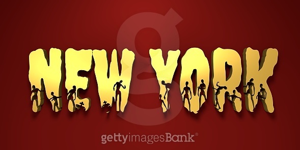 New York city name and silhouettes on them (670866820) - 게티이미지뱅크