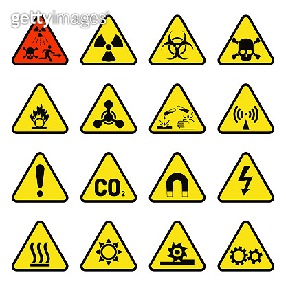 Prohibition signs industry production vector warning danger symbol ...