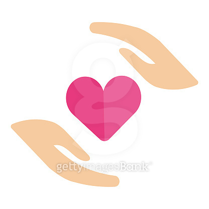 Healthy human hand in perfect heart shape sharing love friendship blood ...