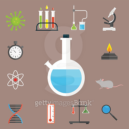 Lab symbols test medical laboratory scientific biology design molecule ...