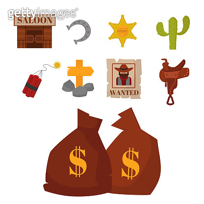 Vintage western cowboys vector signs american symbols vintage old ...