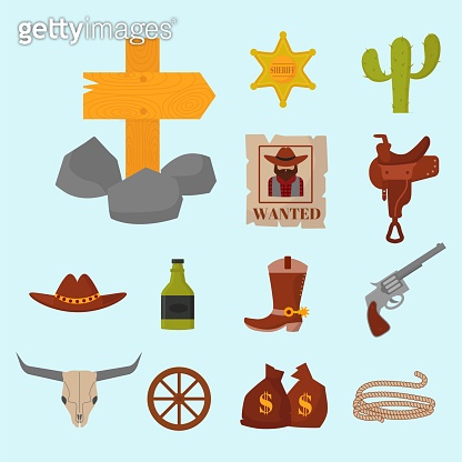 Vintage western cowboys vector signs american symbols vintage old ...