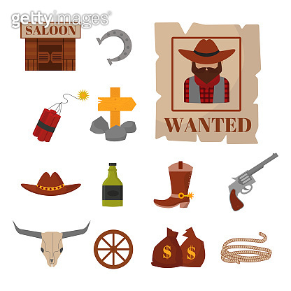 Vintage western cowboys vector signs american symbols vintage old ...