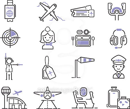 Aviation icons vector set. 이미지 (637288800) - 게티이미지뱅크
