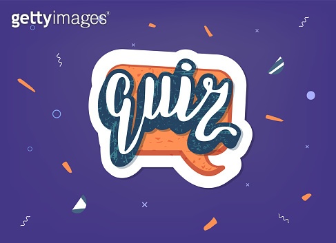 Quiz handwritten lettering card. Vector illustration. 이미지 (1043929654 ...