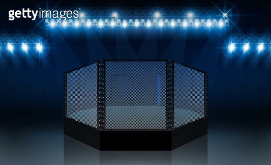 Boxing ring arena vs letters for sports and fight competition. Battle ...