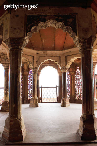 Red Fort inside view, A 15th century UNESCO site in Agra, India ...