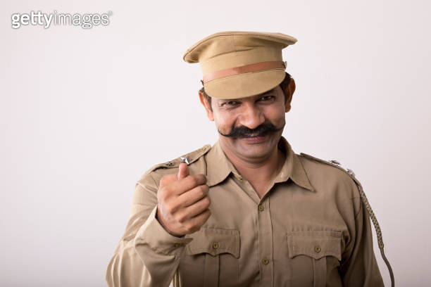 Indian police man asking for money 이미지 (992867334) - 게티이미지뱅크