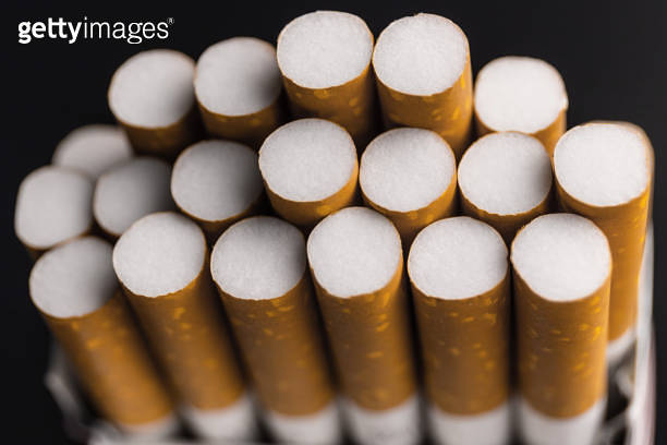 Close up pack of filtered cigarettes. Quitting smoking is the single ...