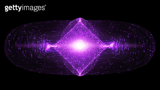 Abstract Design With Glowing Light Particles Orbiting Around A Tokamak ...