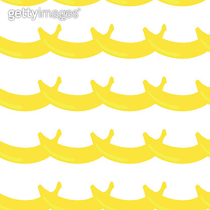 Banana border seamless pattern retro style on white background ...