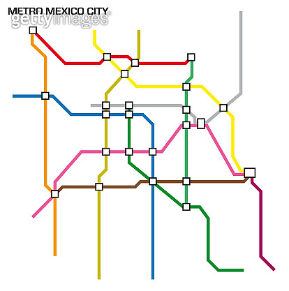 illustration of the mexico city metro map 이미지 (1056617204) - 게티이미지뱅크