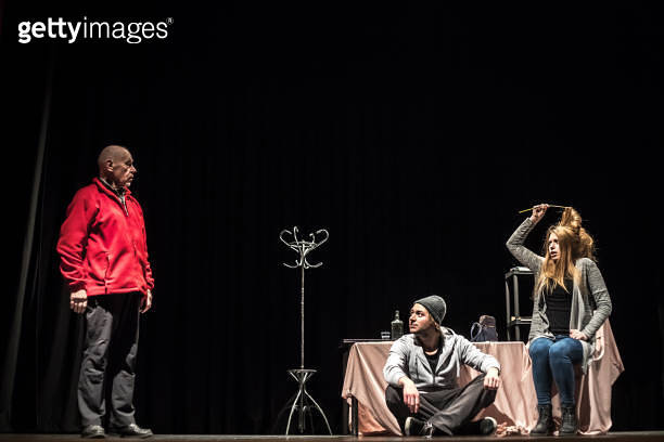 Group of Actors on Stage During Theatrical Performance 이미지 (961551062 ...