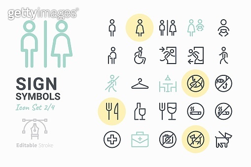 Sign Symbols icon set 2 이미지 (1059077798) - 게티이미지뱅크