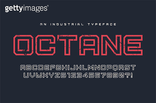 Octane vector display typeface, font, alphabet, typography. (1025960780 ...